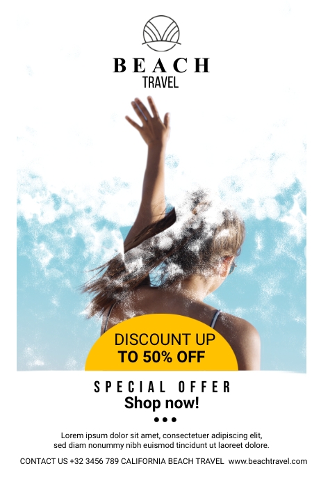 Beach Travel Discount Template | PosterMyWall