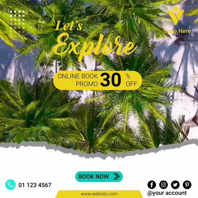 Beach Travel Video promo template | PosterMyWall