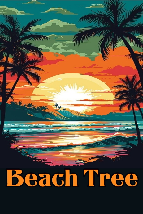 BEACH TREE LOGO,TSHIRT DESIGN Template | PosterMyWall