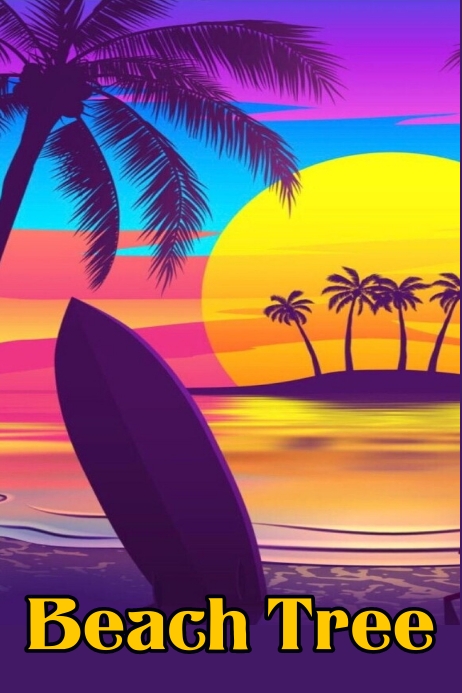 BEACH TREE LOGO,TSHIRT DESIGN Template | PosterMyWall