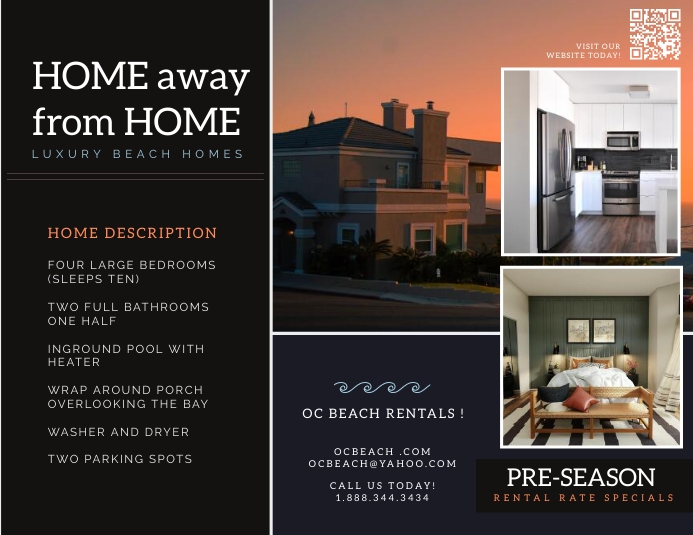 Beach Vacation Home Template | PosterMyWall