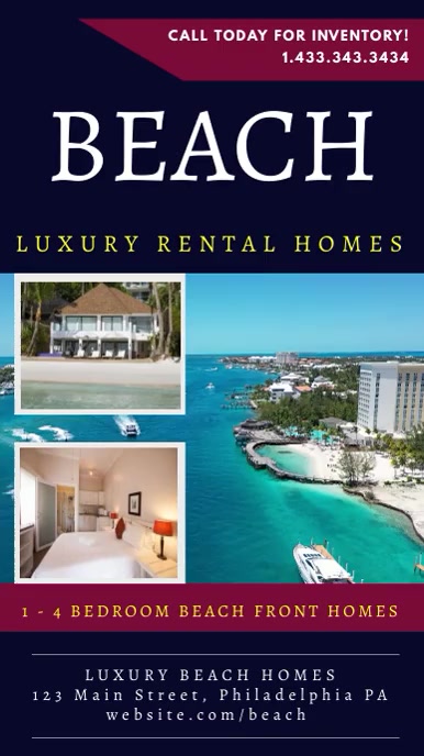 Copy of Beach Vacation Home template | PosterMyWall