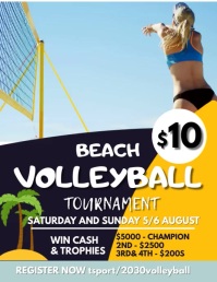 beach volleyball flyer template | PosterMyWall