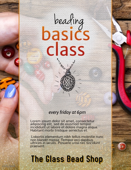 Beading Jewelry Class Flyer Ad Template | PosterMyWall