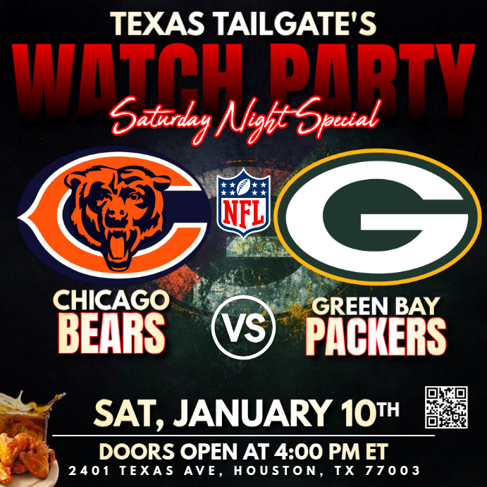Bears Vs Packers Watch Party : Green Bay Packers Vs Chicago Bears NFL ...