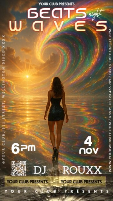 Beat Waves Party Event Instagram Story Design Template | PosterMyWall