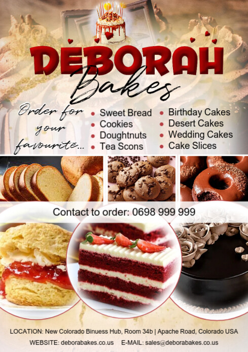 BEAUTIFUL CAKES BAKER SMALL BUSINESS FLYER Template | PosterMyWall