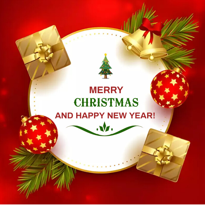 Beautiful Christmas and new year card Template | PosterMyWall