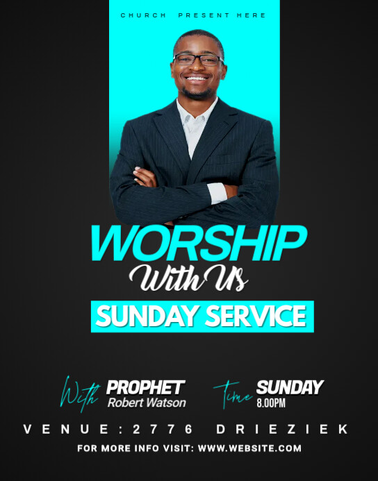 Beautiful Church Sunday Service Flyers for Worship Template | PosterMyWall