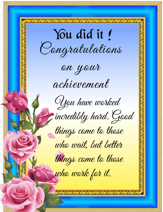 Beautiful Congratulations Greetings Template | PosterMyWall
