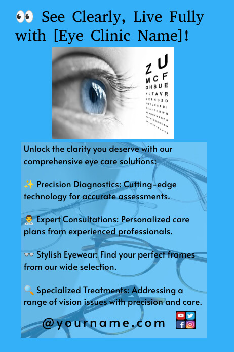 Copy of Beautiful Eye Clinic Flyer Professional Servi | PosterMyWall