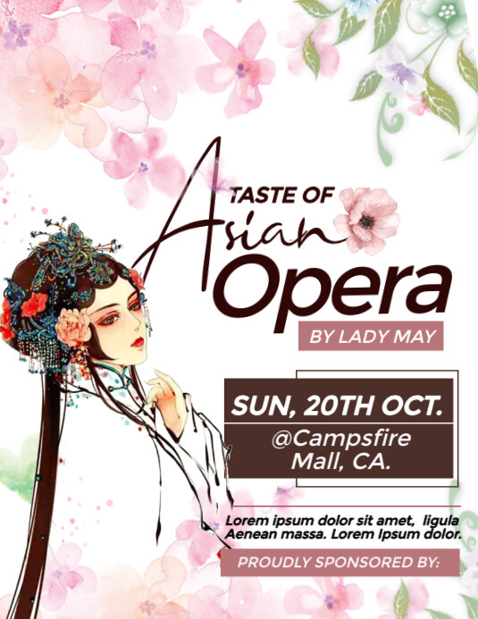 Modèle BEAUTIFUL FLORAL ASIAN OPERA FLYER | PosterMyWall