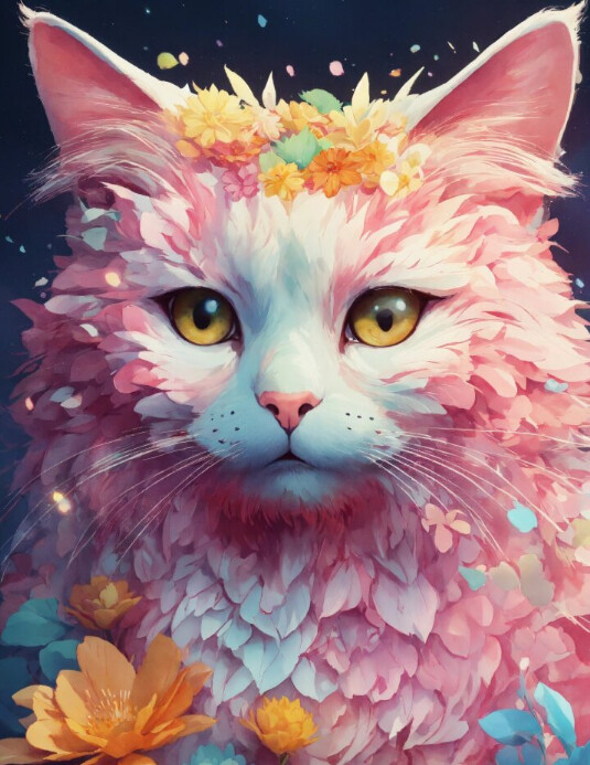 Beautiful Flowering Cat Template | PosterMyWall
