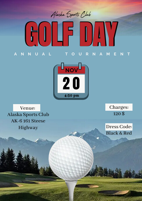 Beautiful Golf Tournament flyer Template | PosterMyWall