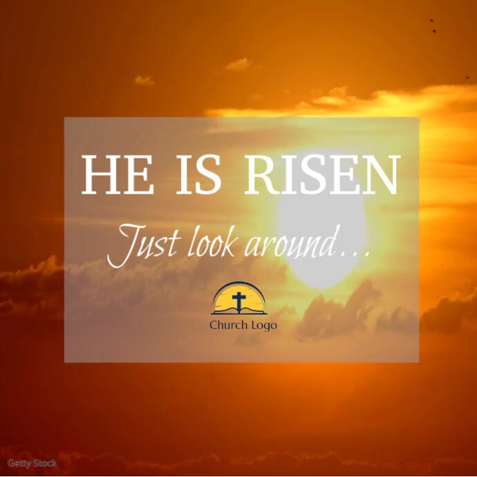Copy of Beautiful He Is Risen Sun Rising With Harp Sound | PosterMyWall