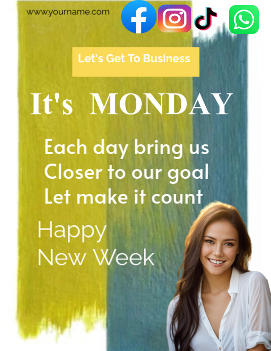 Beautiful New week inspirational greetings Template | PosterMyWall