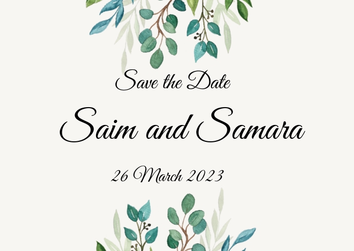 Beautiful Save the date Wedding card Template | PosterMyWall