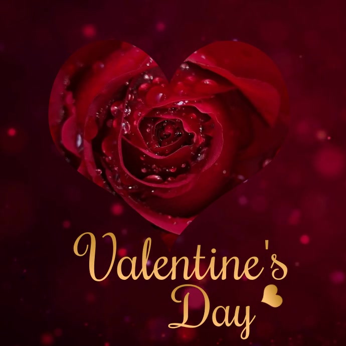 beautiful valentine's day card with rose hear Template | PosterMyWall