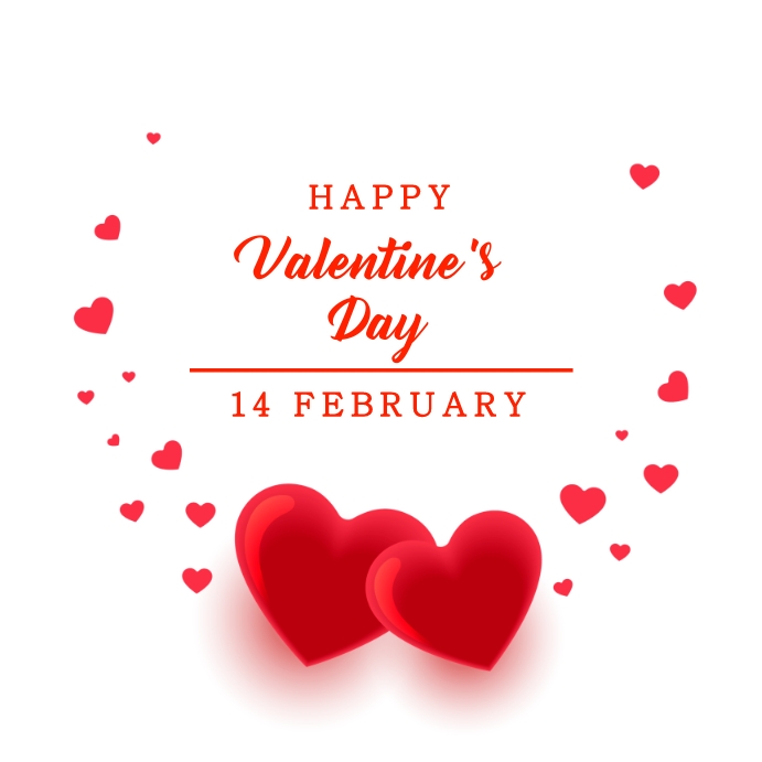Beautiful valentines day with love hearts Template | PosterMyWall