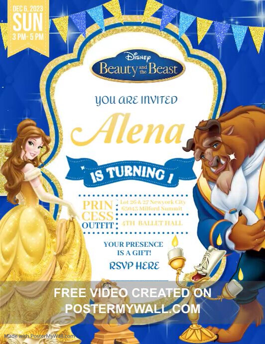 Beauty and the Beast Template | PosterMyWall
