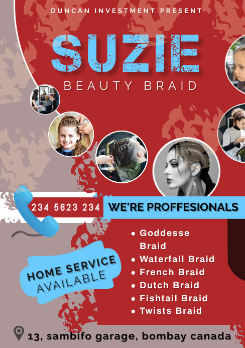 BEAUTY BRAID Template | PosterMyWall