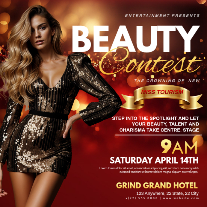 BEAUTY CONTEST Template | PosterMyWall