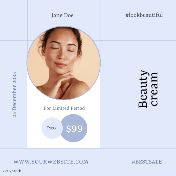 Beauty Creme Instagram Ad Template | PosterMyWall