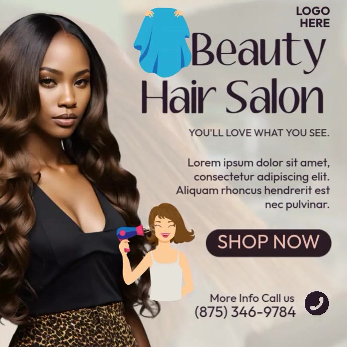 Beauty Hair Salon Ads Template | PosterMyWall