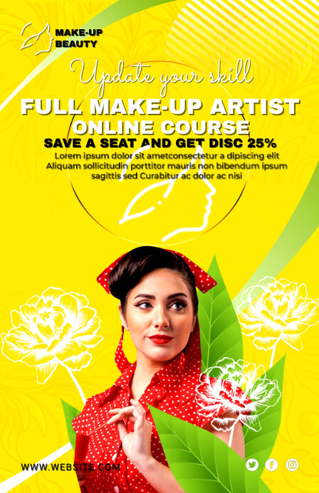 BEAUTY MAKE-UP FLYER Template | PosterMyWall