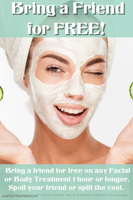 Beauty Salon Friend For Free Facial Body Treatment | PosterMyWall