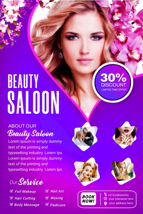 beauty saloon flyer template | PosterMyWall