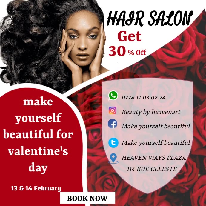 BEAUTY VALENTINE'S CELEBRATION VIDEO TEMPLATE | PosterMyWall