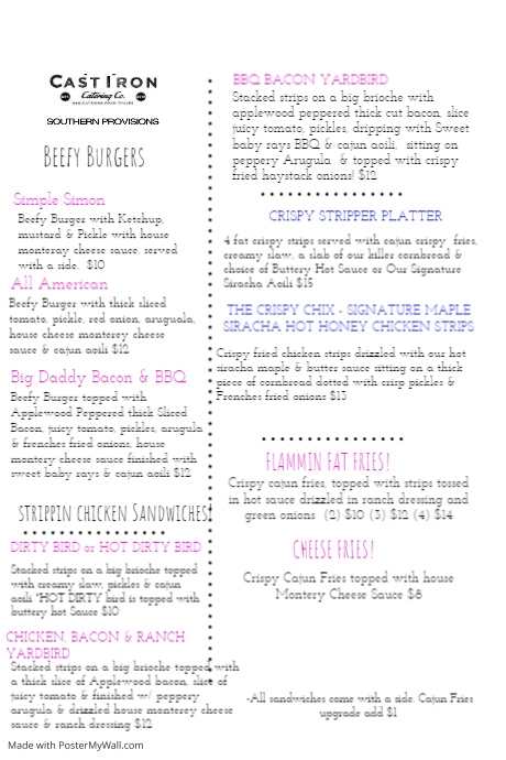 southern lunch menu | PosterMyWall