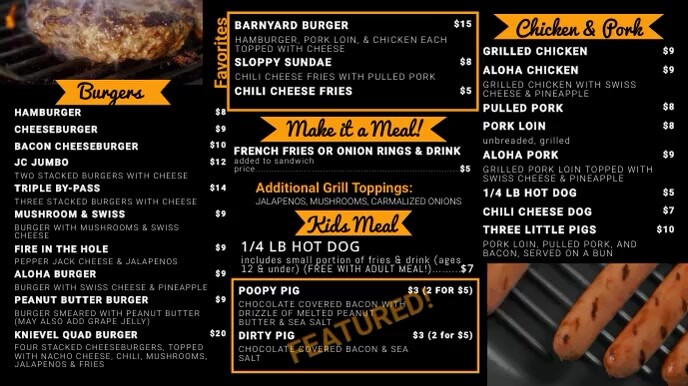 2023 Food Menu | PosterMyWall