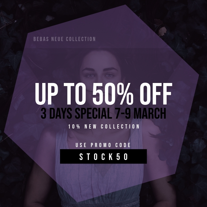 Bebas Neue Instagram Promo Banner Template | PosterMyWall