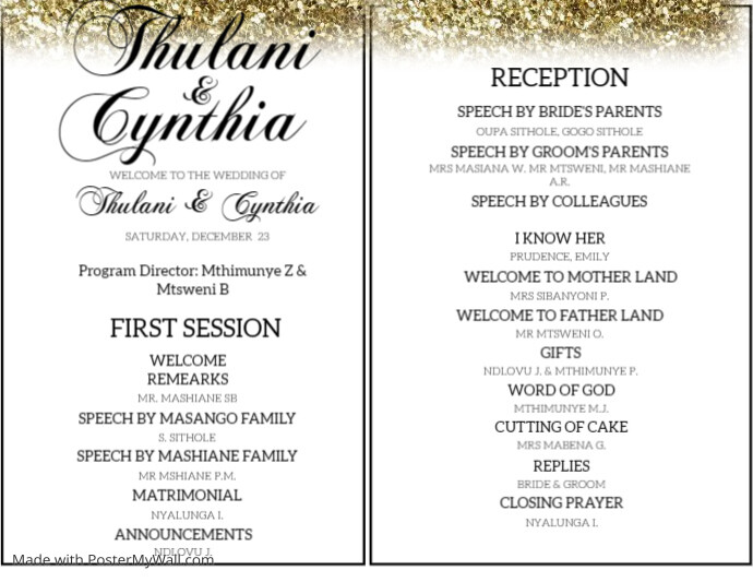 Wedding Program | PosterMyWall