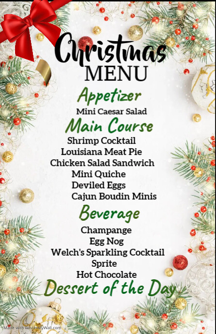 new year menu, christmas menu, menu | PosterMyWall