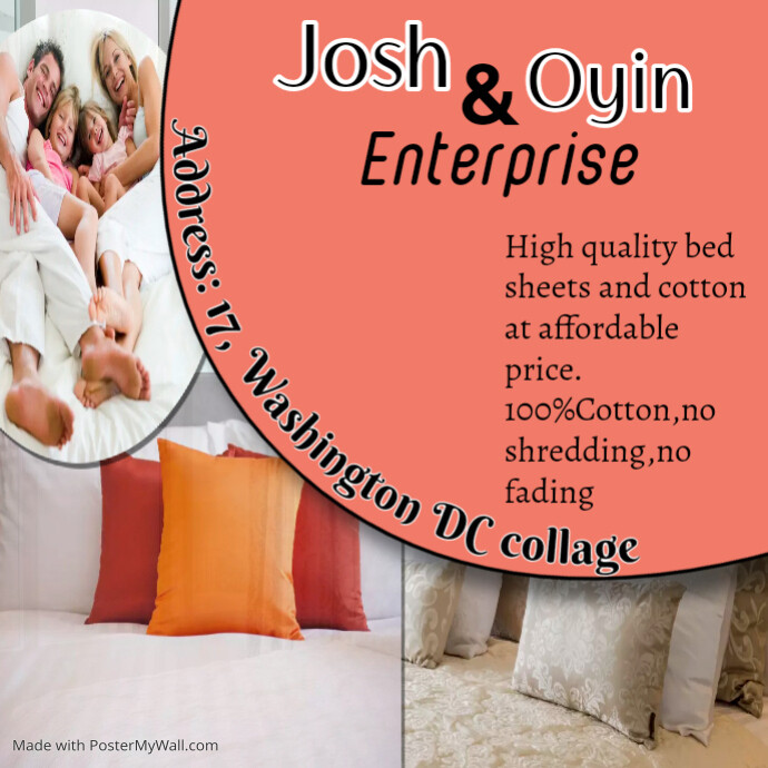 Bedsheets and cotton design Template | PosterMyWall