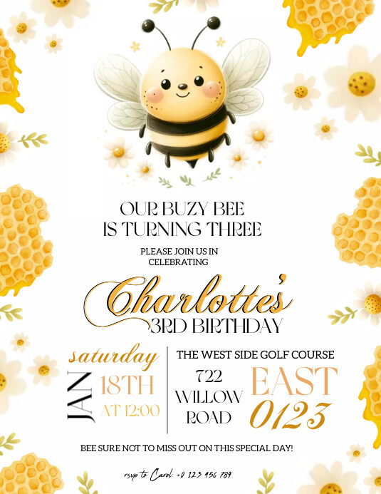 BEE BIRTHDAY PARTY INVITE TEMPLATE | PosterMyWall