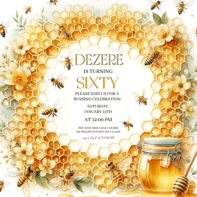 BEE BIRTHDAY PARTY INVITE TEMPLATE | PosterMyWall