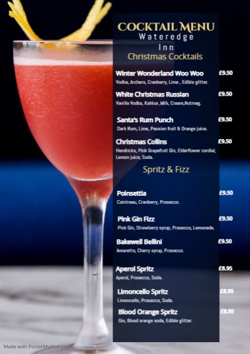 Copy of Cocktail Menu | PosterMyWall