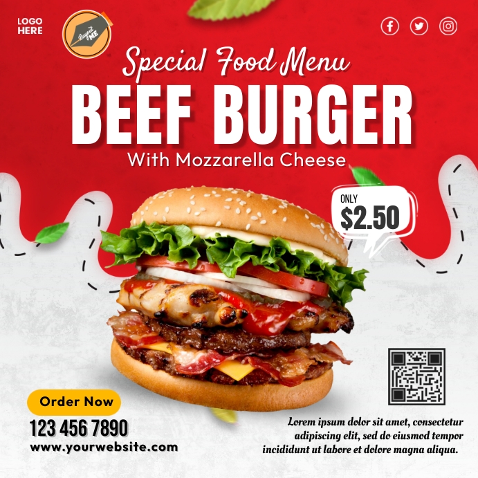 Beef Burger Template | PosterMyWall