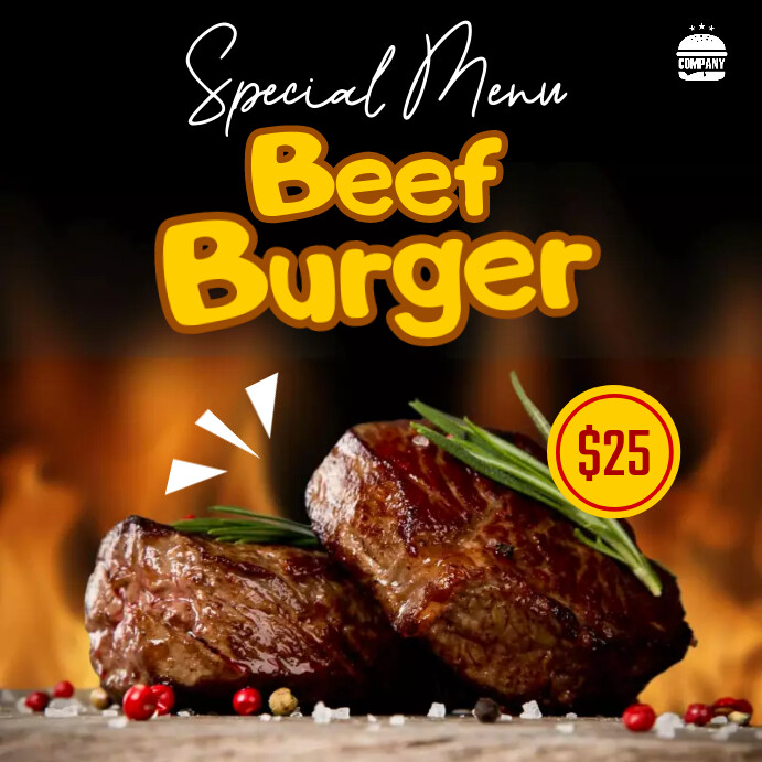 Plantilla de BEEF BURGER.A | PosterMyWall