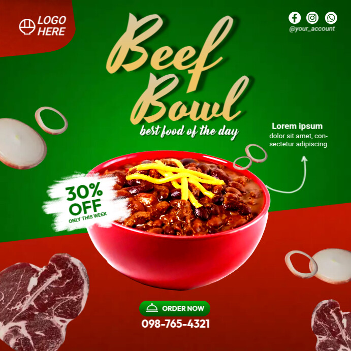 Beef Food Menu Template | PosterMyWall