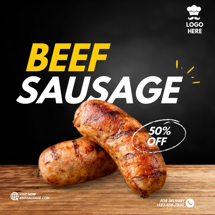 BEEF SAUSAGE TEMPLATE | PosterMyWall