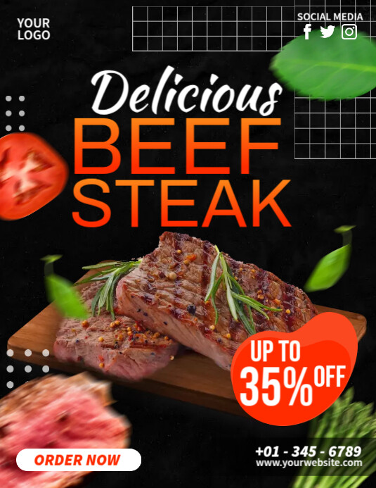 Beef Steak Ads Templat | PosterMyWall