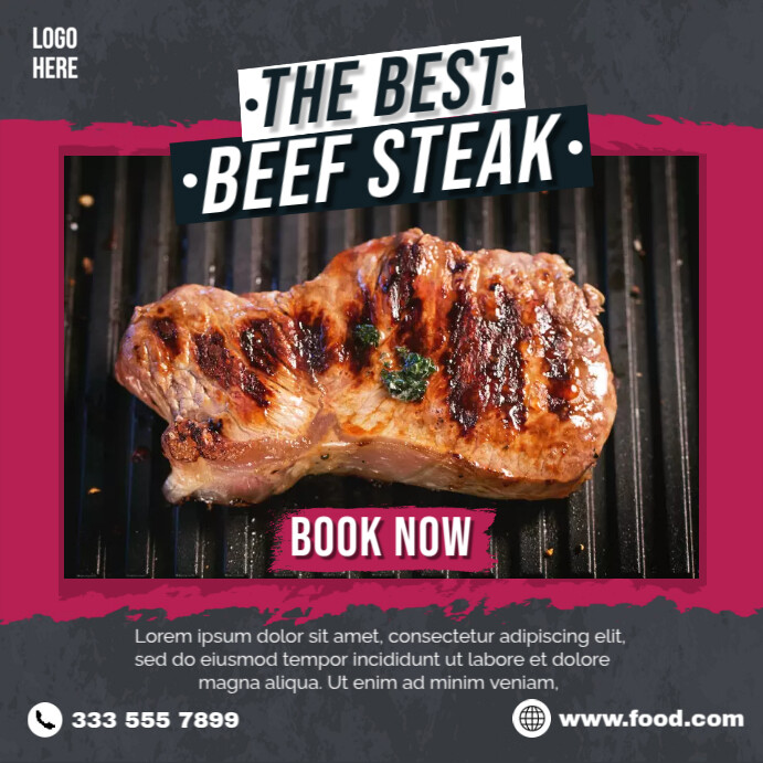 Beef Steak Template | PosterMyWall