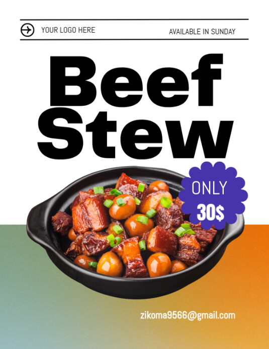 Plantilla de Beef stew | PosterMyWall