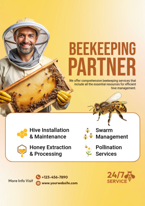 Beekeeping Partner Flyer Template | PosterMyWall