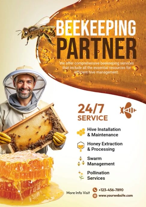 Beekeeping Partner Flyer Template | PosterMyWall